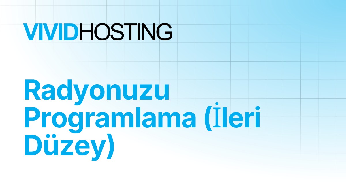 Radyonuzu Programlama (İleri Düzey) | FIRST FRC Radio